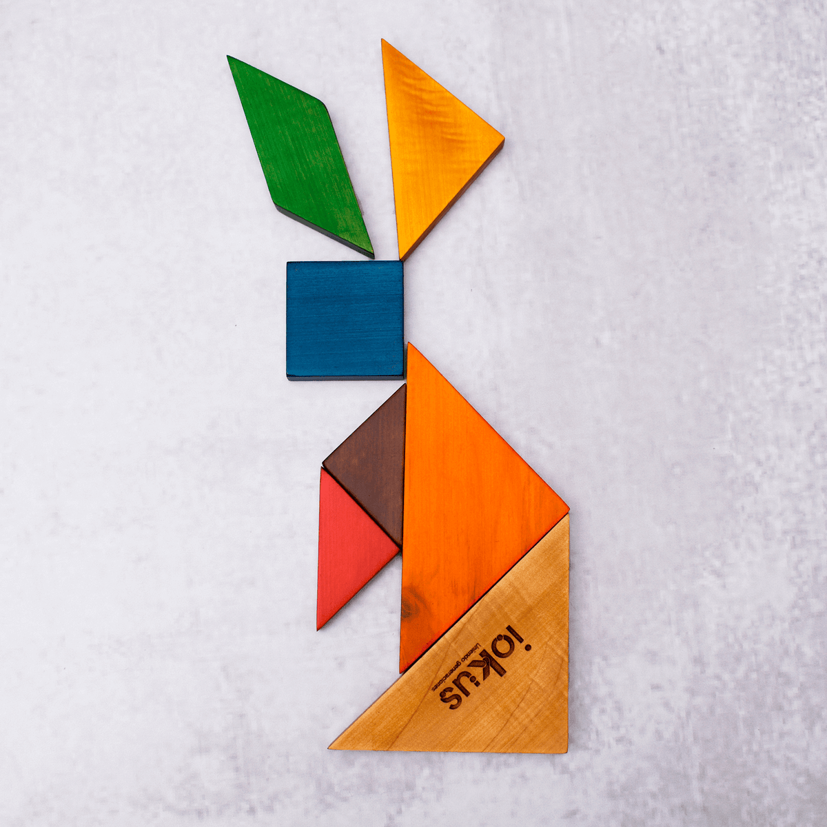 Tangram de 7 piezas multicolor madera